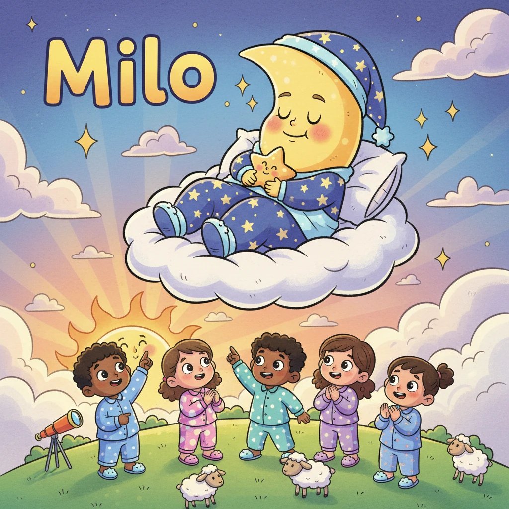 The Sleepy Moon Who Stayed a Little Longer - bedtime | GenStory